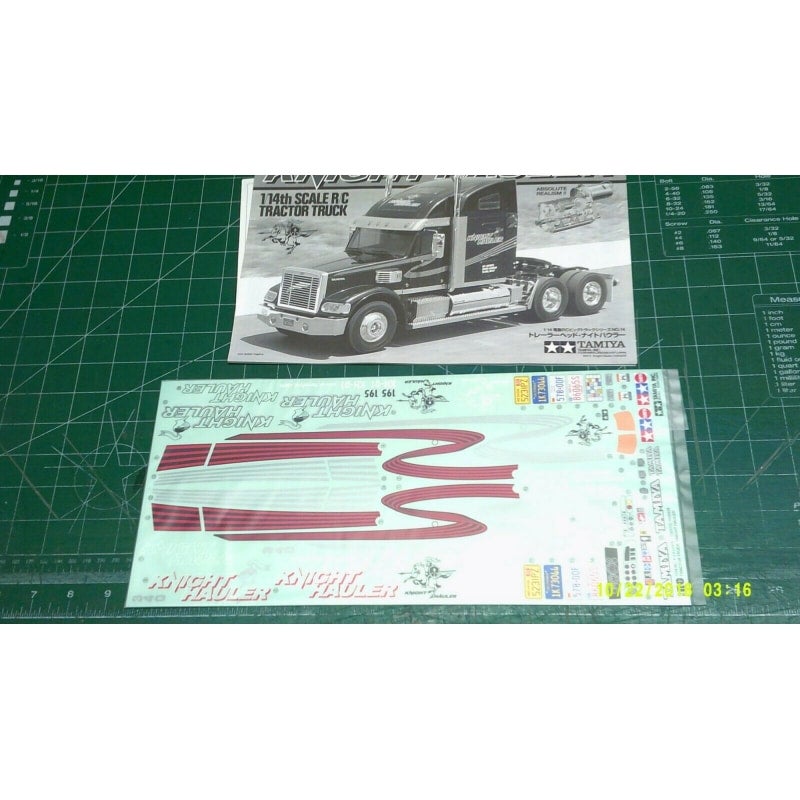 KNIGHT HAULER MANUAL and DECALS STICKERS NSTRUCTIONS TAMIYA | SemiJoe R ...